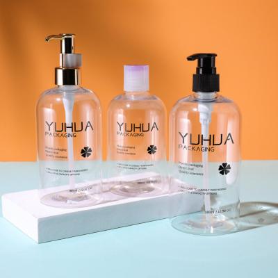 China Chunky Round Shoulder Plastic Clear Pump Bottle 300ml 360ml 500ml for sale