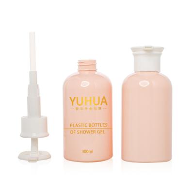 China 360ml 12oz Plastic Round Bottle With Lotion Pump 28/410 for sale