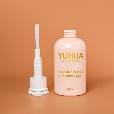 China 360ml 12oz Plastic Round Bottle With Lotion Pump 28/410 for sale
