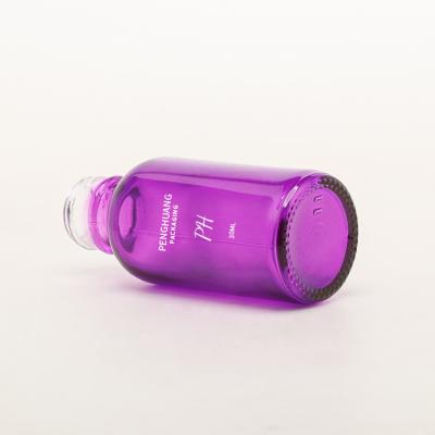 Cina bottiglia di olio essenziale di vetro dello spruzzatore di 30ml Amber Boston Bottle White Pump in vendita