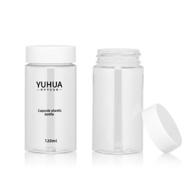 China 210ml PET Plastic Packaging Bottles Empty Capsule Pill Container With White Screw Cap for sale