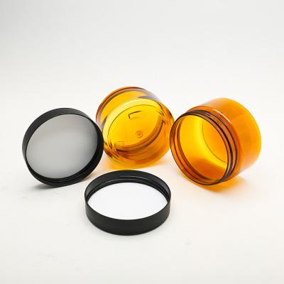 Китай Оптовая настройка логотипа янтарная пластиковая ПЭТ упаковка кремовые банки с винтовой крышкой продается