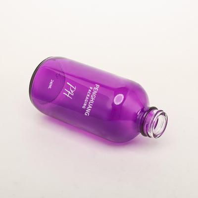 China 60ml 120ml 240ml Purple Boston Bottle 4oz 2oz Essential Oil Glass Dropper Bottle for sale