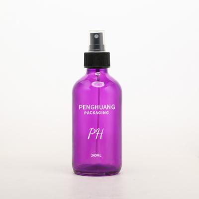 China 60ml 120ml 240ml Purple Boston Bottle 4oz 2oz Essential Oil Glass Dropper Bottle for sale