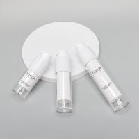 China Airless PET Plastic Bottle 15ml 30ml 50ml Transparent Round Shape for sale