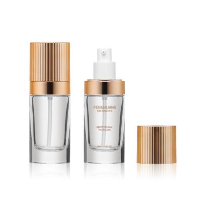 중국 명백한 30 밀리람베르트 리퀴드 파운데이션 병 유리 펌프 결빙 표면 판매용