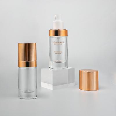 중국 명백한 30 밀리람베르트 리퀴드 파운데이션 병 유리 펌프 결빙 표면 판매용