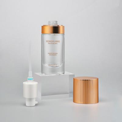 중국 명백한 30 밀리람베르트 리퀴드 파운데이션 병 유리 펌프 결빙 표면 판매용