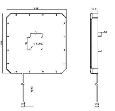 Cina BRA-9028P 9dBi High Gain UHF RFID Antenna Polarizzazione circolare per magazzino logistico in vendita