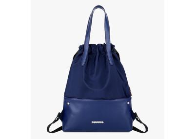 China Durable Drawstring School Backpack Customized Logo With PU Leather Pocket for sale