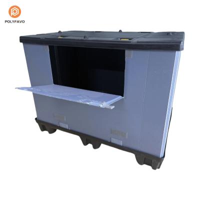Cina Scatola pallet in plastica blu pieghevole per stoccaggio e imballaggio personalizzati in vendita