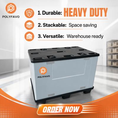 China Heavy Duty Collapsible Bulk Box, Folds Flat to Save Return Freight, Dynamic Load 300kg Static Load 500kg, Stackable for sale