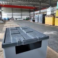 China Stackable Plastic Crates for Warehouse Storage, Collapsible Pallet Container Custom Cutouts, 300kg Dynamic Load for sale