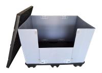 China High GSM HDPE Lid Collapsible PP Akyboard Stackabox for sale