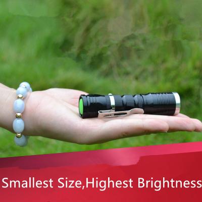 China Rechargeable 14500/AA Dry Battery Powered CREE Q5 Waterproof Camping Led Flashlight for sale