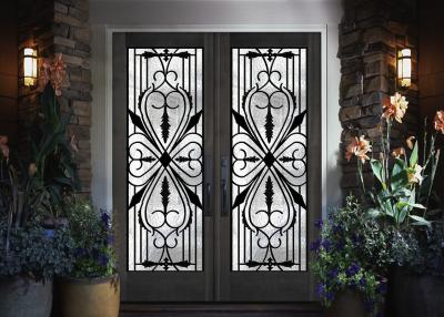 China Traditional Custom Spray Coating Wrought Iron Glass With Hot Dipfabricated for sale