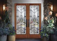 China Strength Elegance Comfort Pattern Decorative Panel Glass With Black Chrome for sale