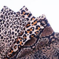 China Printed 4 Way Stretch Denim Fabric 230gsm Quick Dry Leopard Pattern 57/58 Inch for sale