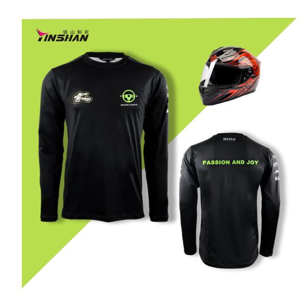 Quality 100% Polyester Quick Dry Long Sleeve Off Road Dirt Bike Motocross Racing Shirts Printed for sale