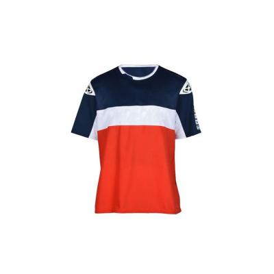 China Op maat gedrukt kortmouw ademend paardenwedstrijdshirt met retro strepen Te koop