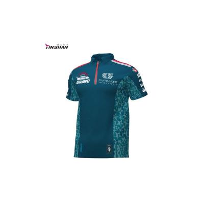 China 14Mensen Twee Tone Snelle Droge Pullover Racing Golf Polo Shirt voor mannen Custom Printing Te koop
