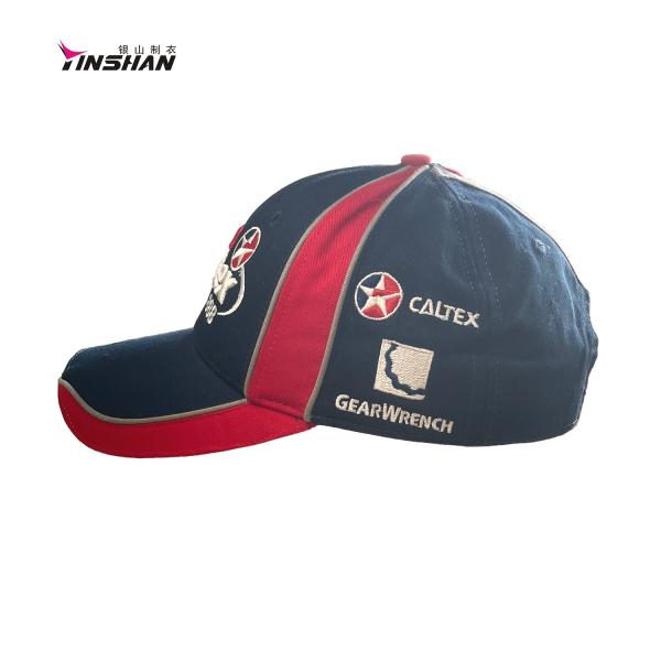 Quality Custom Embossed 6-Panel Baseball Cap for Men's Motor Racing Sports Hats 58cm for sale