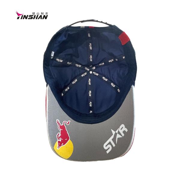 Quality Custom Embossed 6-Panel Baseball Cap for Men's Motor Racing Sports Hats 58cm for sale