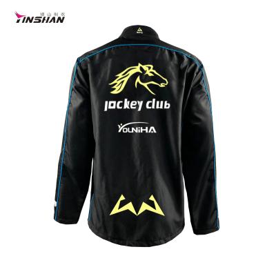 China Vestuário desportivo Desenho personalizado Windbreaker Elastane Jaqueta de equipe para corridas e motociclismo à venda