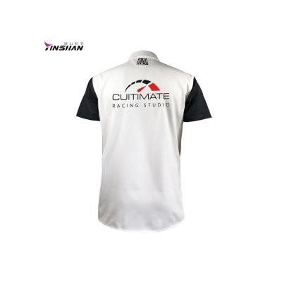 Cina 5. Colore personalizzato Logo Logo personalizzato Sublimazione Pit Crew Team Racing T-shirt per uomini in vendita