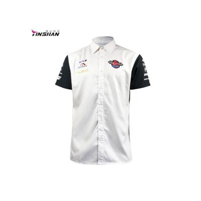 Cina 5. Colore personalizzato Logo Logo personalizzato Sublimazione Pit Crew Team Racing T-shirt per uomini in vendita