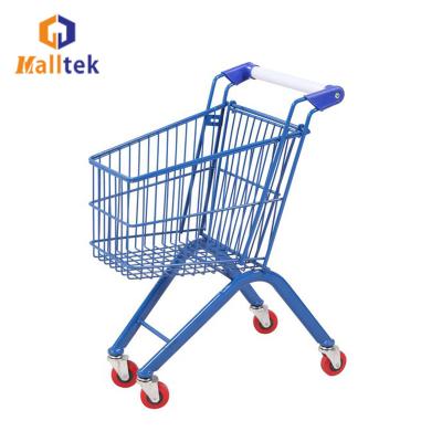 Китай Metal Powder Coating Supermarket Shopping Trolley Colourful Kids Ride With Toy продается