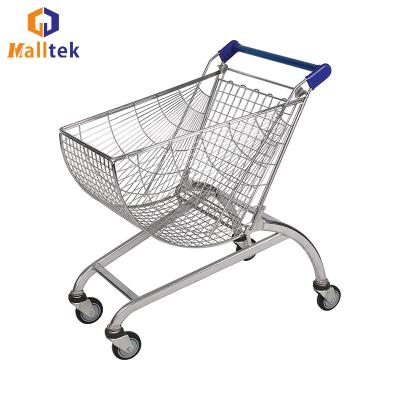 中国 Fan Shaped Metal Foldable Shopping Trolley Cart With Baby Seat 販売のため