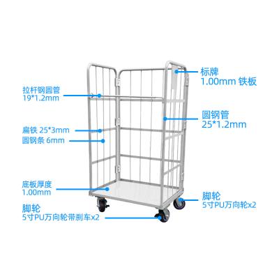 Китай 500kgs Metal Supermarket Collapsible Roll Cage With Shelves продается