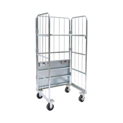Cina Fold Up Supermarket Mesh Roll Container Trolley 500KGS Customized Color in vendita