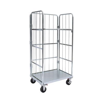 Cina Fold Up Supermarket Mesh Roll Container Trolley 500KGS Customized Color in vendita