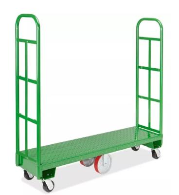 中国 Heavy Capacity Loading U Boat Platform Cart With Diamond Tread Deck, 6 Wheels Detachable Container 販売のため