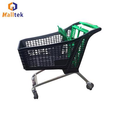 China Carrinho de compras de supermercado de plástico 130 litros 80kg-160kg à venda