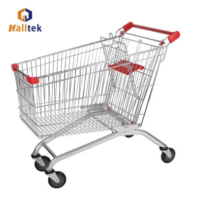 China 5 polegadas PU rodas 180L Supermercado Trolly Metal Europeu à venda