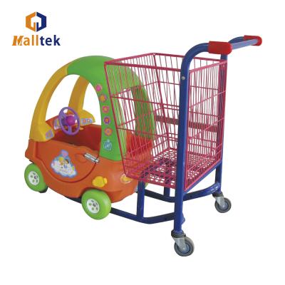 China Plastic Children Supermarket Shopping Trolley With Basket for sale