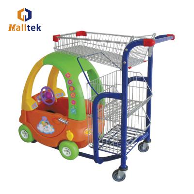 China Cute Baby Shopping Trolley With Basket For Supermarket for sale