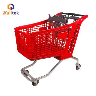 China 200L Half Plastic Supermarket Shopping Trolley For Supermartket for sale