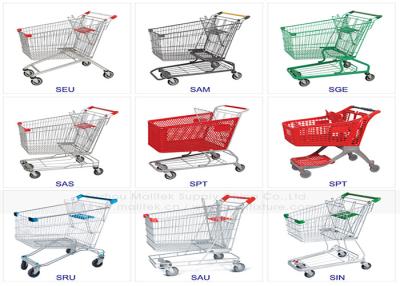 China European Style Supermarket Shopping Trolley Cart For Retail Grocery Store for sale