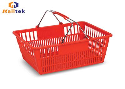 Cina Tenuto in mano flessibile del cestino della spesa di plastica del supermercato con la maniglia d'acciaio in vendita