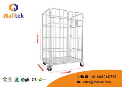 Cina Un carrello laterale di quattro logistica trasporta il carrello pieghevole della rete metallica di sicurezza del metallo della struttura in vendita