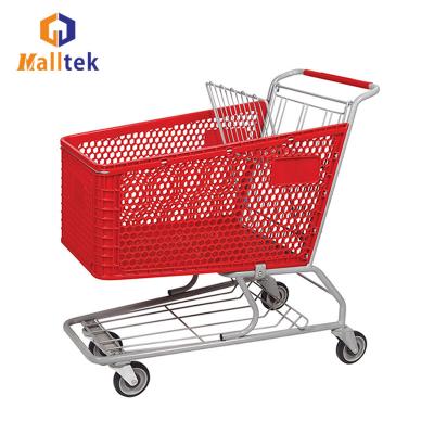 China Carrinho de compras de supermercado de meio plástico 165L Carrinhos para cores personalizadas à venda