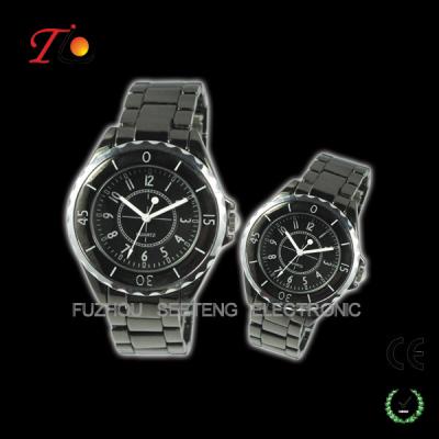 China Resonable price stainless steel strap color available of pair watches for lovers with a gift box for sale