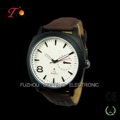 China Brand high quality for Men analog watch with PU leather strap customized color dial for sale