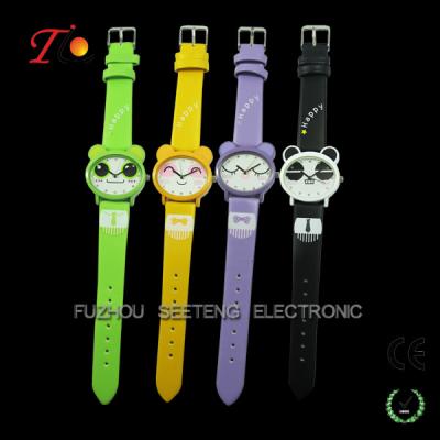 China Cute designed case and cartoon dial for children watch with silicone strap for sale
