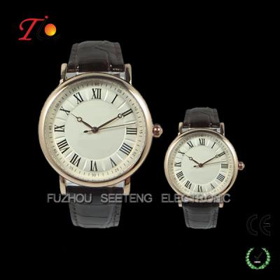 China High quality real leather men and women watches with classic dial for sale