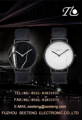 China A unique dial design for men reisure and fashion wrist watch with pu leather band for sale
